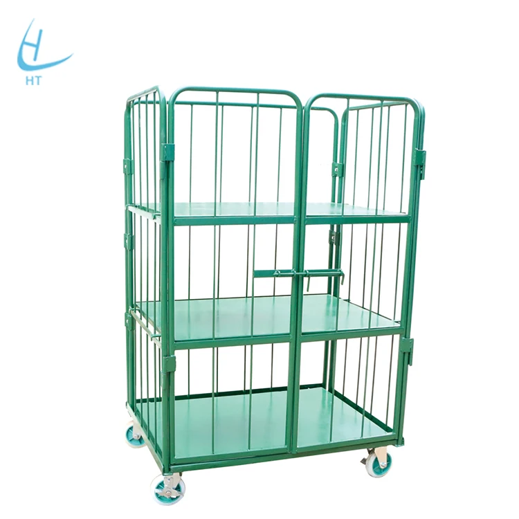 Warehouse Steel Material Folding Logistics Roll Cage