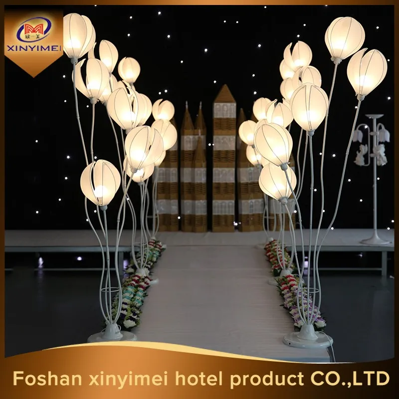 Wedding Flower And Pillars With Led Light Wedding Decoration Walk Lead ...