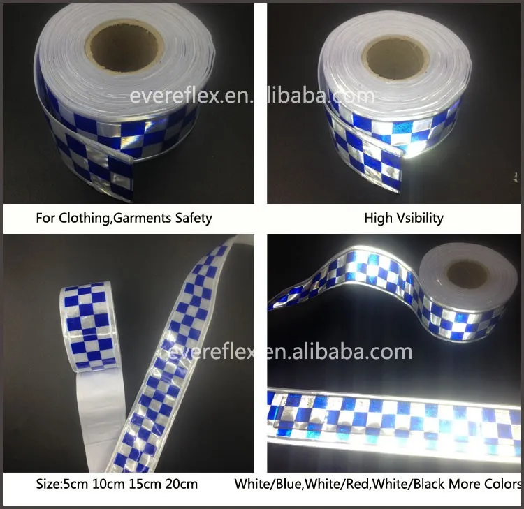PVC Blue White Reflective Checker Tape for Safety - EVEREFLEX