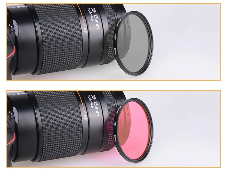 Yellow Filter Round Full Color Lens Filter 43mm 46mm 49mm 52mm 55mm ...