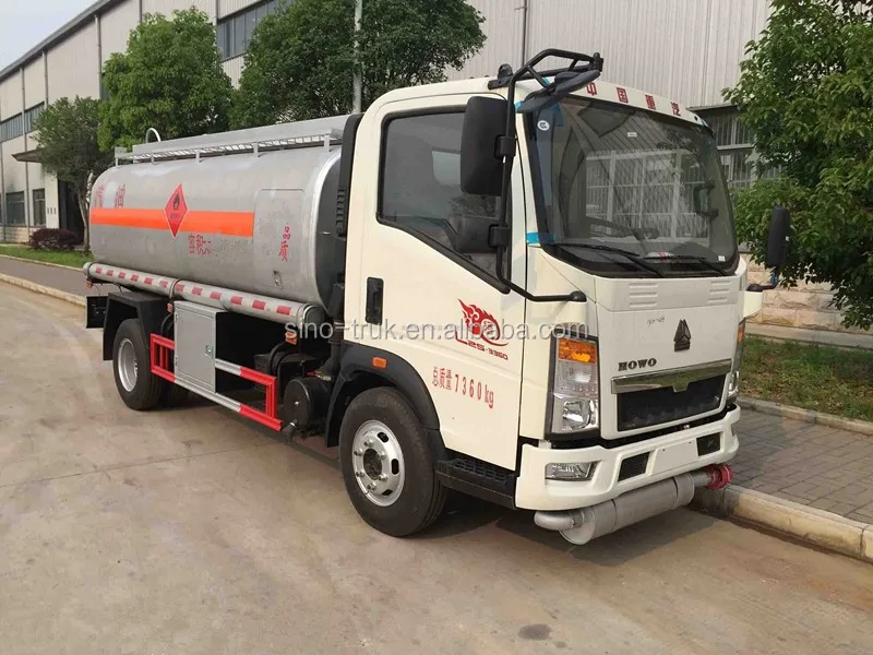 Sinotruck Howo 4x2 6 Wheeler Fuel Tanker Truck Oil Tank Truck With 5000 ...