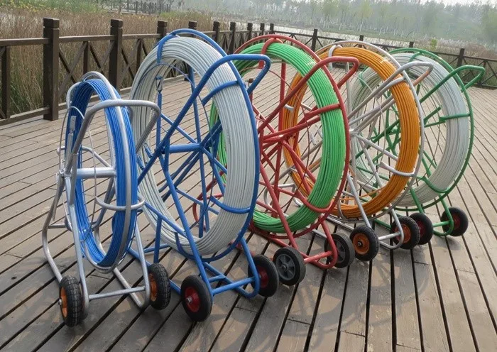 11mm 300m Duct Rodding Pusher Machine Fiberglass Conduit Snake Rod Duct ...