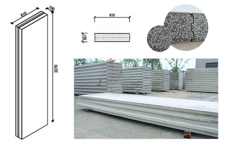 Commercial Concrete Wall Building Slab Composite Eps Sandwich Panel ...