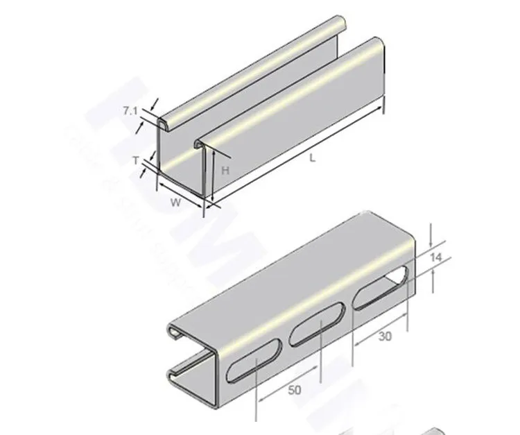 Unistrut Galvanized Steel Channels for Electrical Support