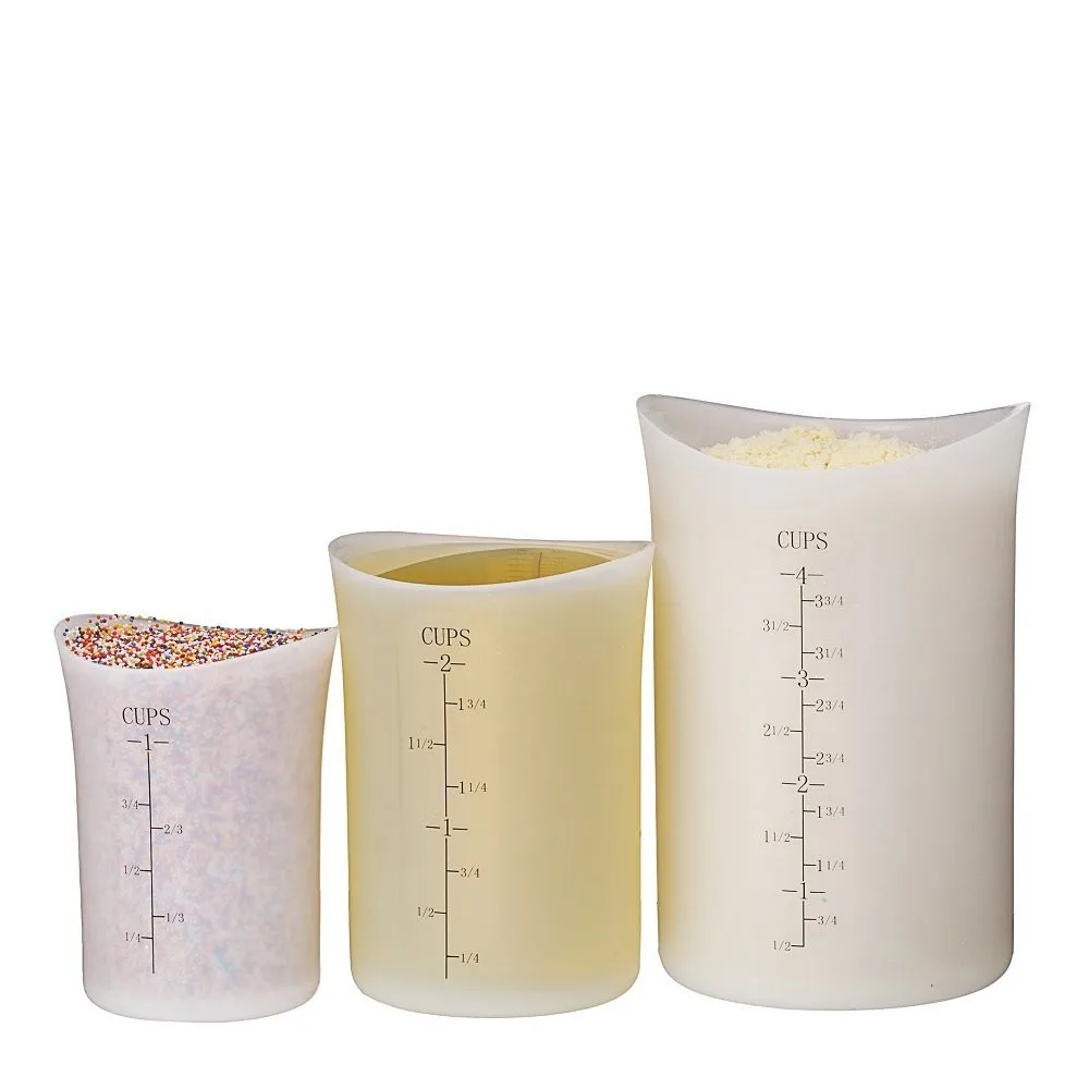 Silicone Measuring Cup And Spoon Set Measuring Cup With Spout Heat ...