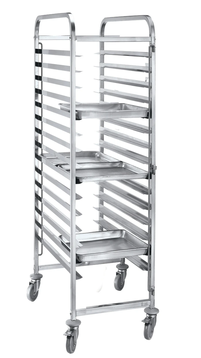 Heavybao Handy Stainless Steel Rack Bread Pan Tray Cart Bakery Trolley ...