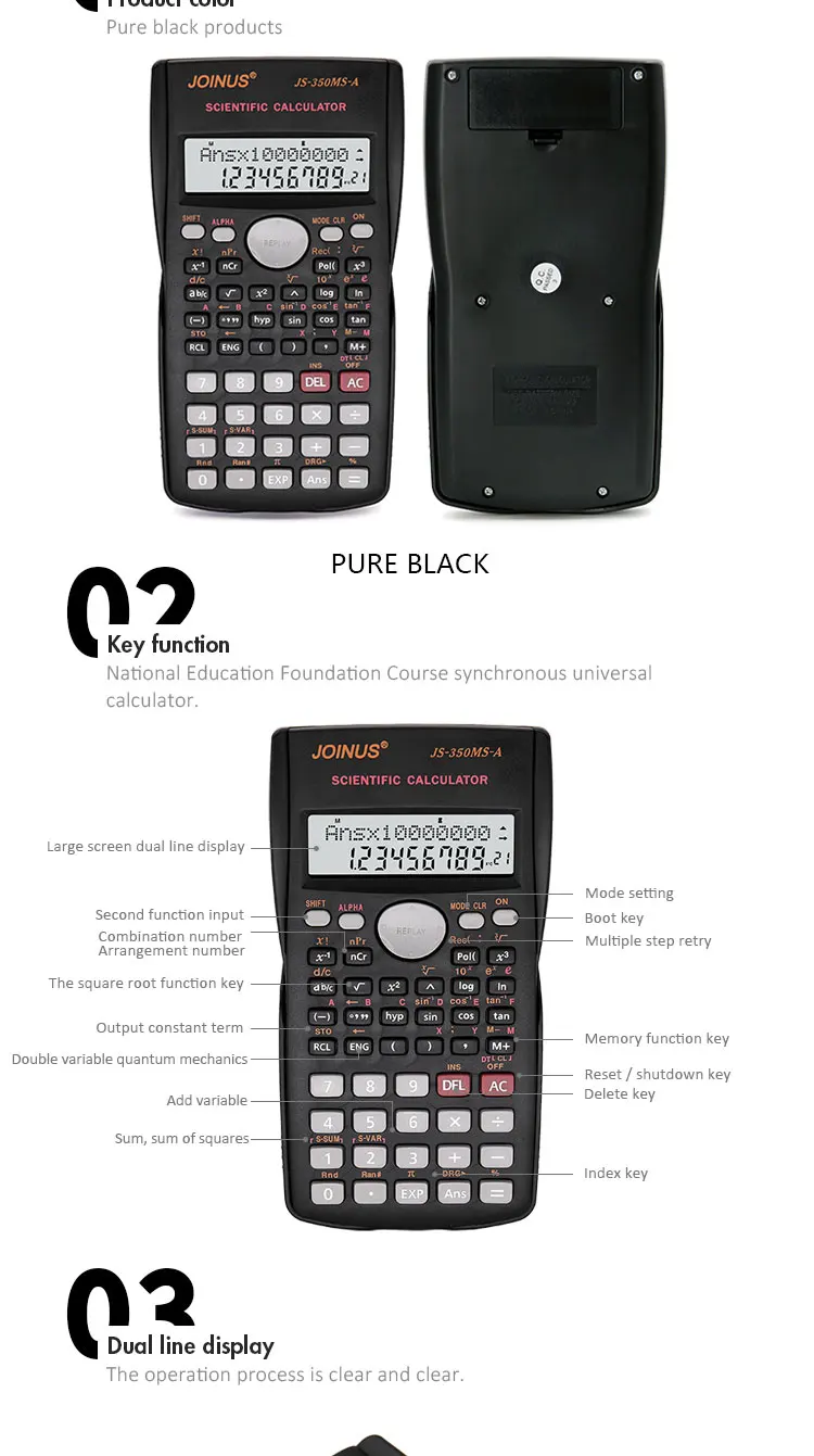 JOINUS Scientific Calculator - Ideal for Student Exams