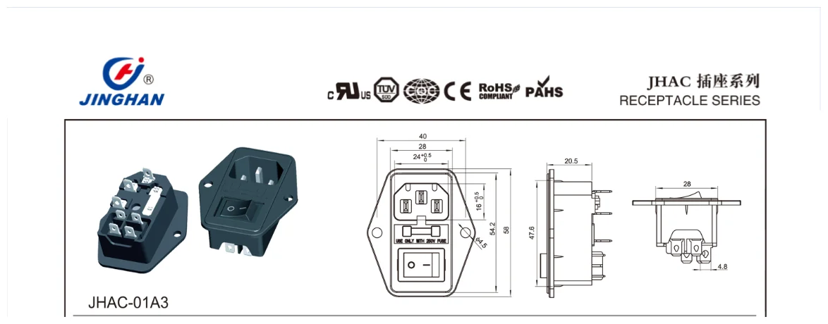 Ac Power Socket With Fuse And Switch Jhac-01a3 - Buy Hot Sales Factory ...