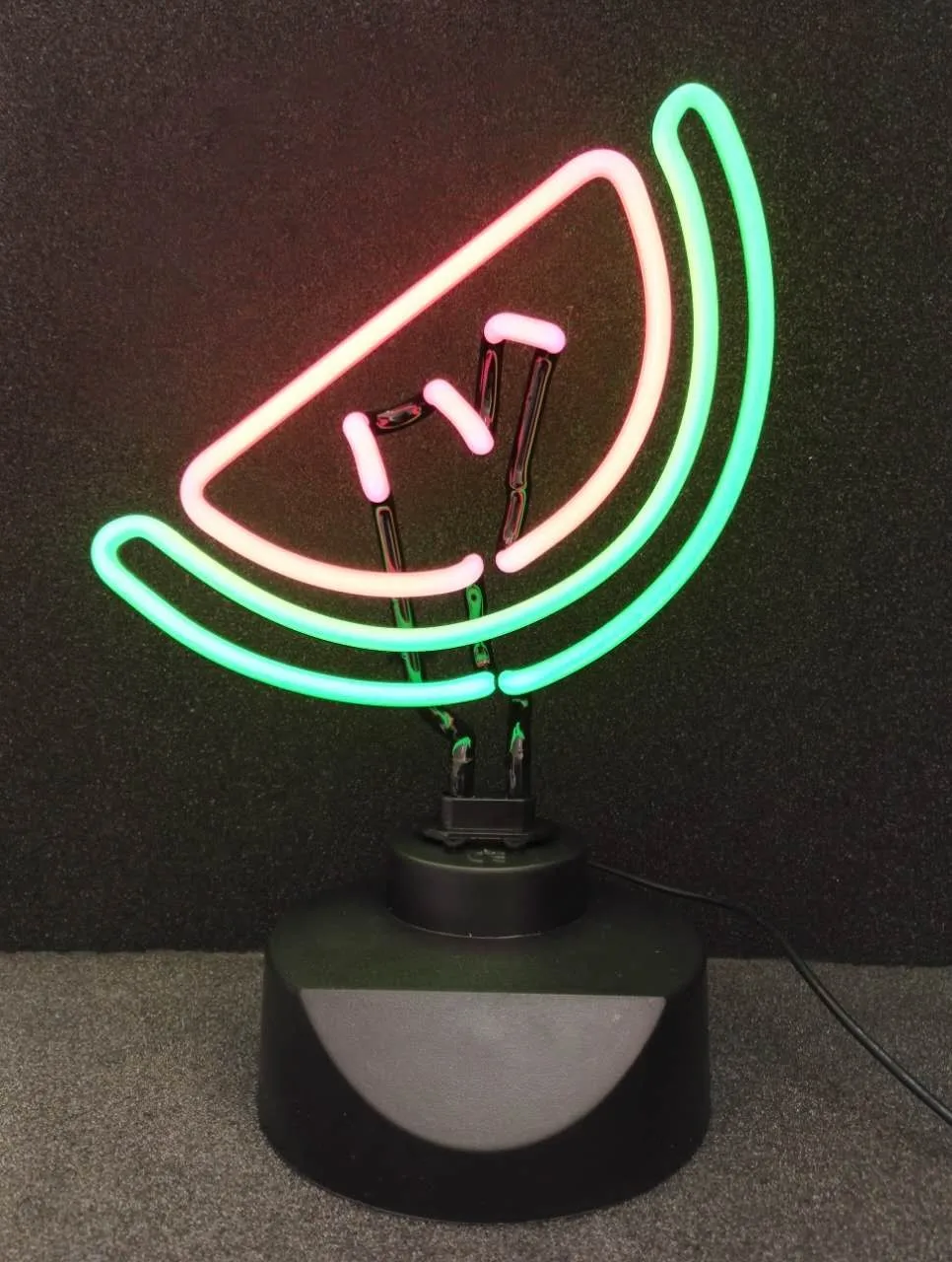 Watermelon Shape Neon Desk Lamp With Abs Base With Electrical Outlet ...