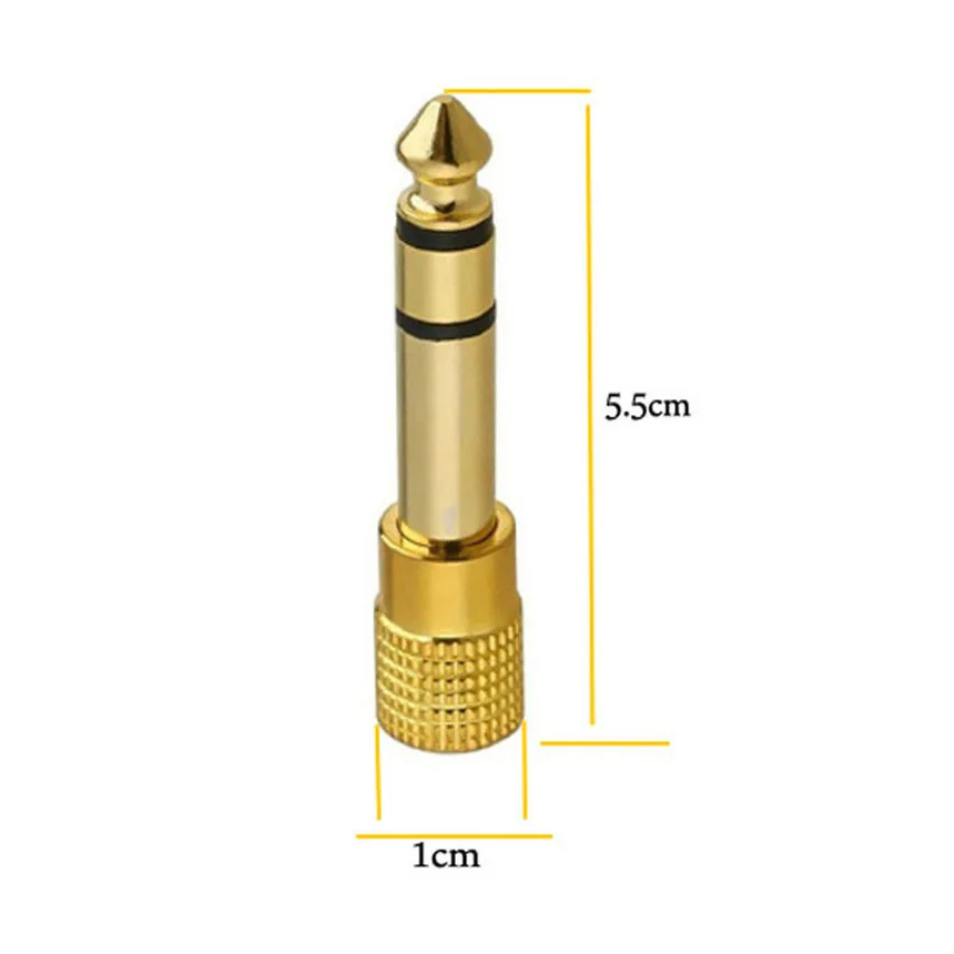 Gold Plated 6.5mm 1/4"male Plug To 3.5mm 1/8"female Jack Stereo ...