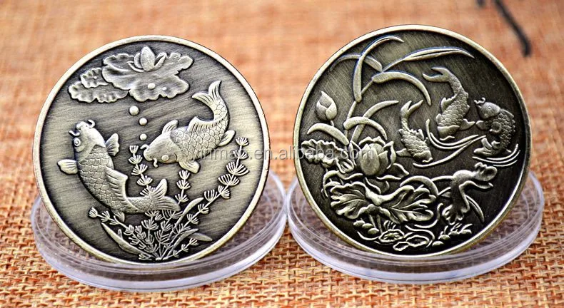 2019 Japanese Chinese Feng Shui Koi Carp Fish Coin,Lucky Fish Gold ...