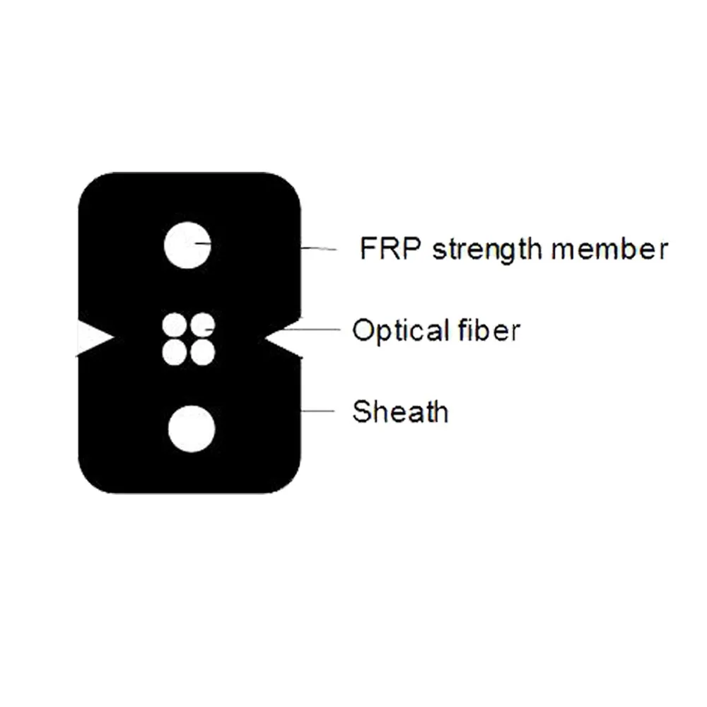 Ftth Indoor Type Fiber Optical Drop Wire 1 2 4 6 8 Core G657a G652d ...