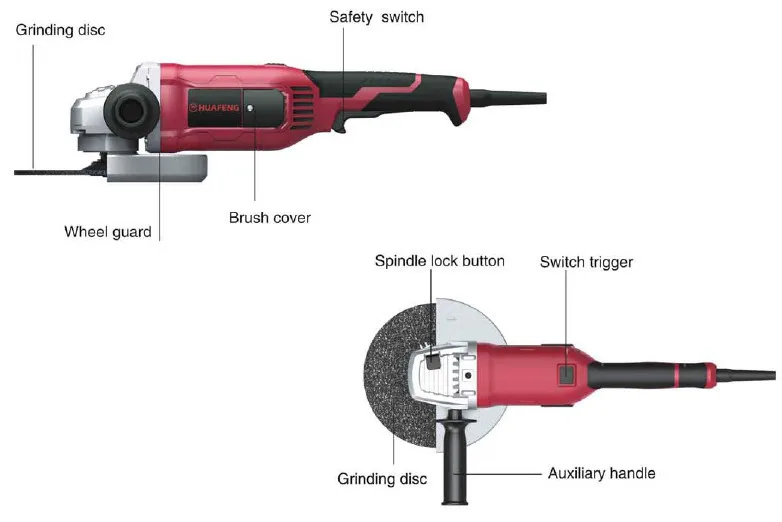 Electric Angle Grinder 230mm 2380w With Abrasive Grinding Cutting ...