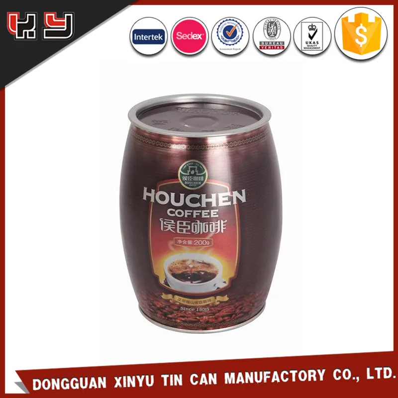 Round Coffee Bean Tin Can - Empty Coffee Cans for Gifts