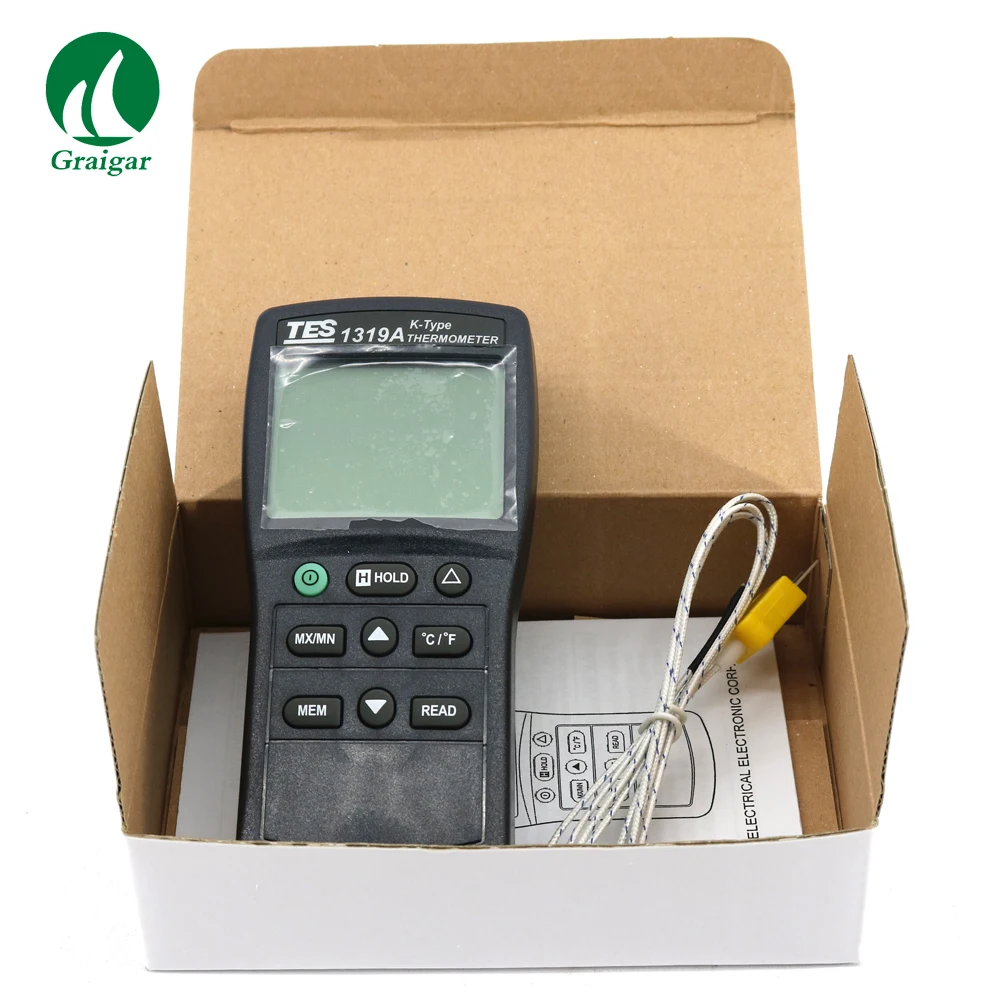 เทส-1319 เอเครื่องวัดอุณหภูมิดิจิตอลเครื่องวัดอุณหภูมิเทอร์โมคัปเปิล ...