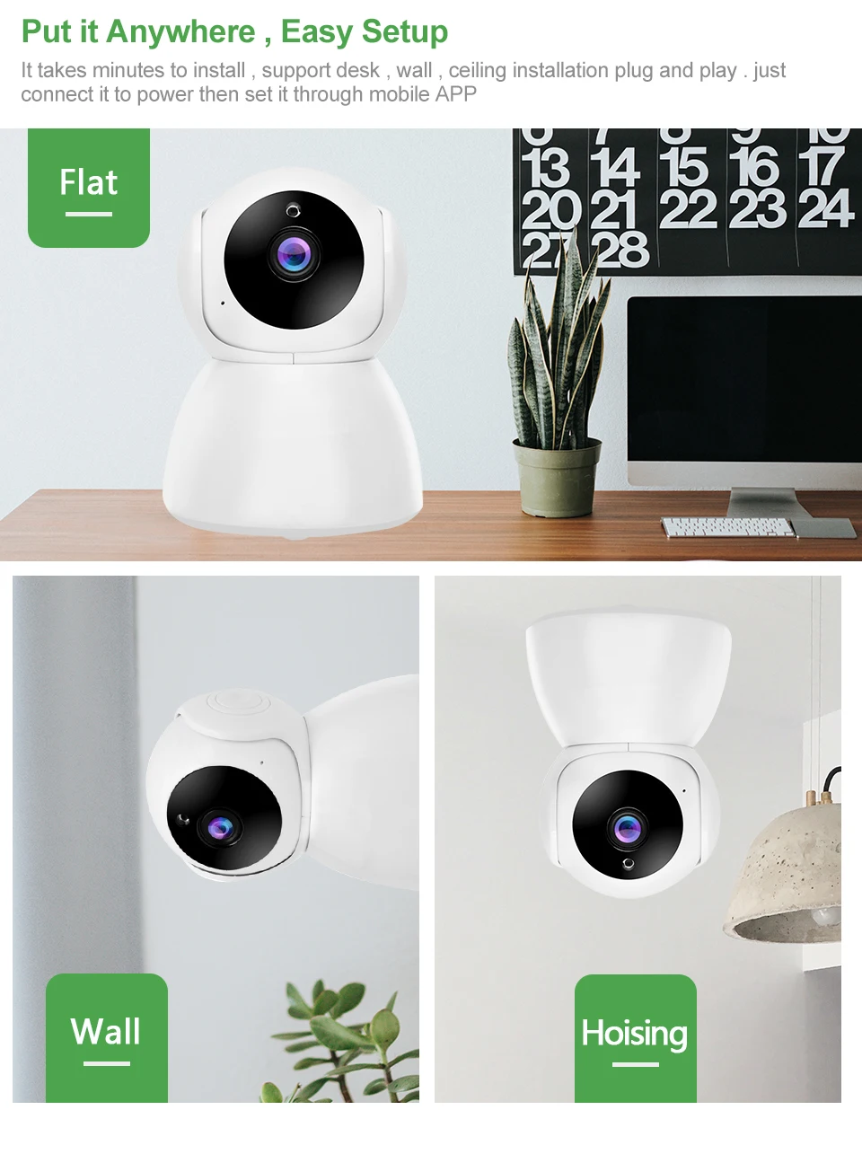 Wireless 1080p Hd Video Wifi Smart Home Indoor Camera With Two-way ...