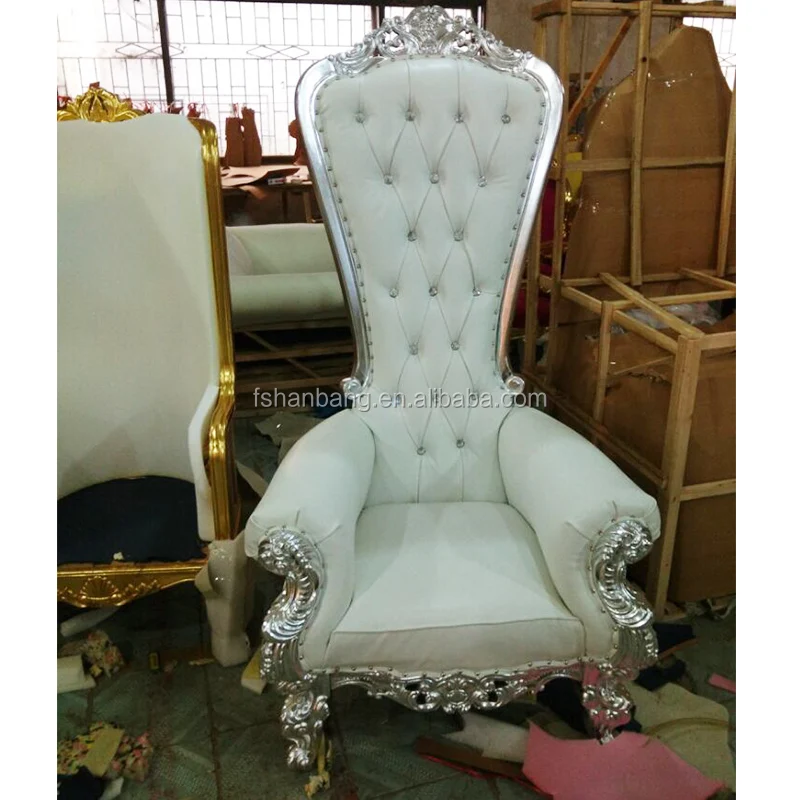 Elegant 1 King Queen High Back Wooden Throne Chair - Buy King Throne ...