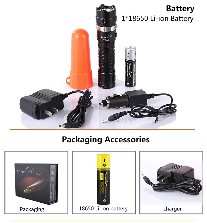 Tr01s Rechargeable Flashlight 1000 Lumens - Buy Rechargable Torch Light ...