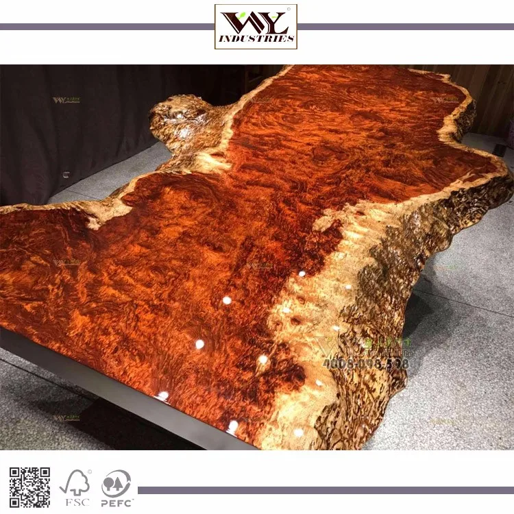 Luxury Bubinga Solid Wooden Live Edge Slab Table - Buy Wood Slab Table ...