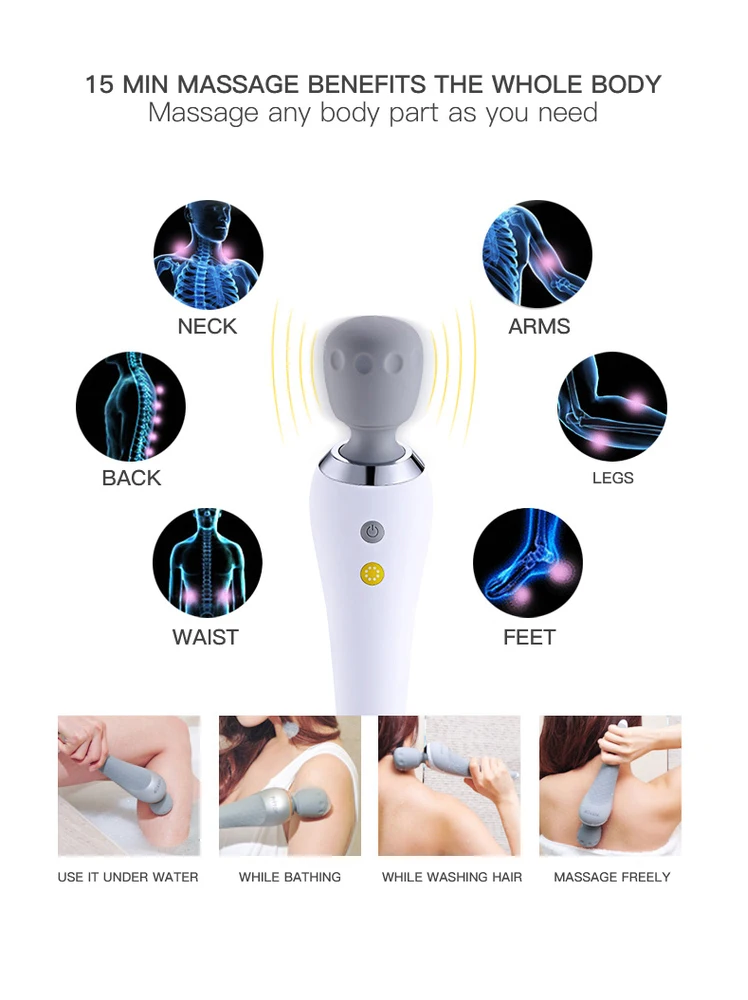 2020 Best Seller Handheld Electric Body Massager Vibrator Shiatsu Back ...