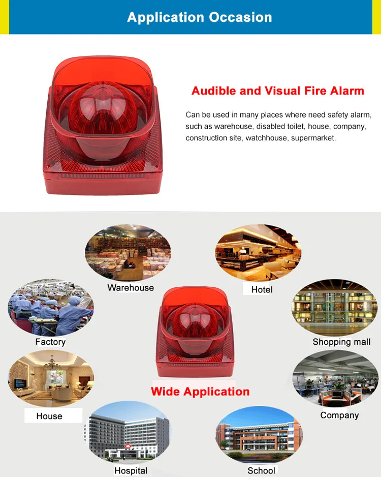 24 Volt Dc Strobe Sounder Audible And Visual Fire Alarm Siren - Buy 24 ...