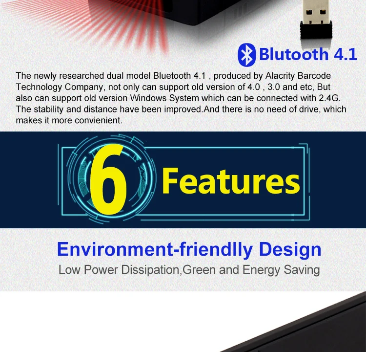 Outdoor Qr Code Reader 1d/2d Wireless Barcode Scanner Wearable Handfree ...