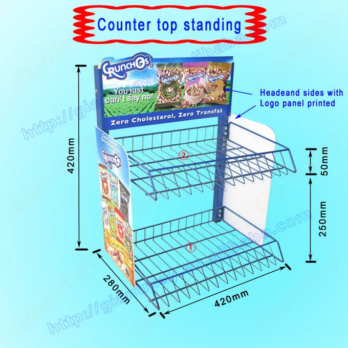 Retail Store Potato Chips Floor Metal Wire Basket Counter Top Crisps ...