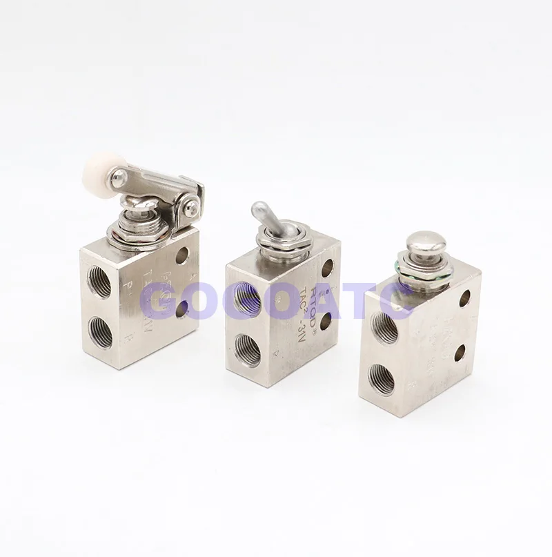 3 Port Push Button Spring Return Pinned Lever Air Pilot