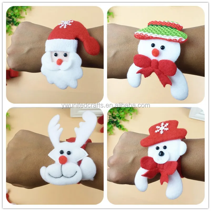Christmas Kids Plush Slap Band X-mas Slap Bracelet Promotion Gifts ...