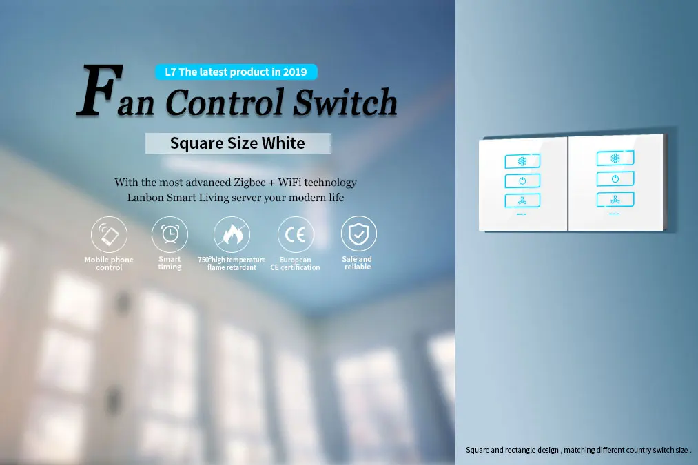Ceiling fan speed control wifi zigbee smart fan switch 3 speed control ...