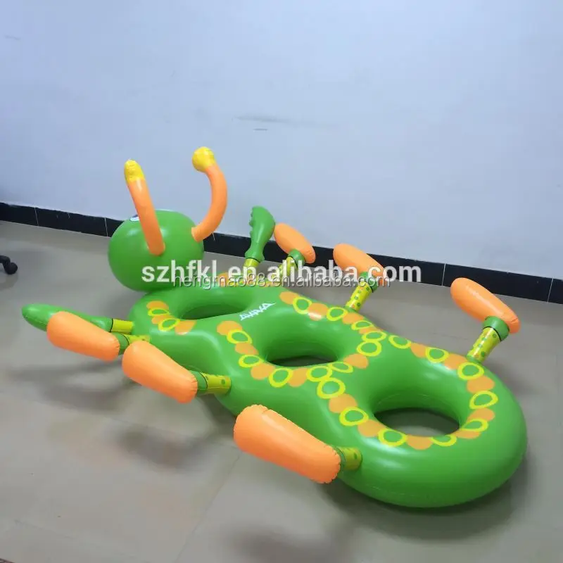 Inflatable Animal Float Green 3 Ring Inflatable Caterpillar Float - Buy ...