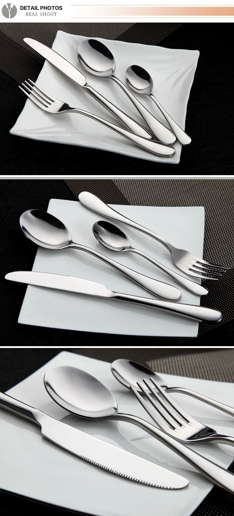 Hotel Supplies 304 Stainless Steel 4 Piece Set Tableware Luxury For ...
