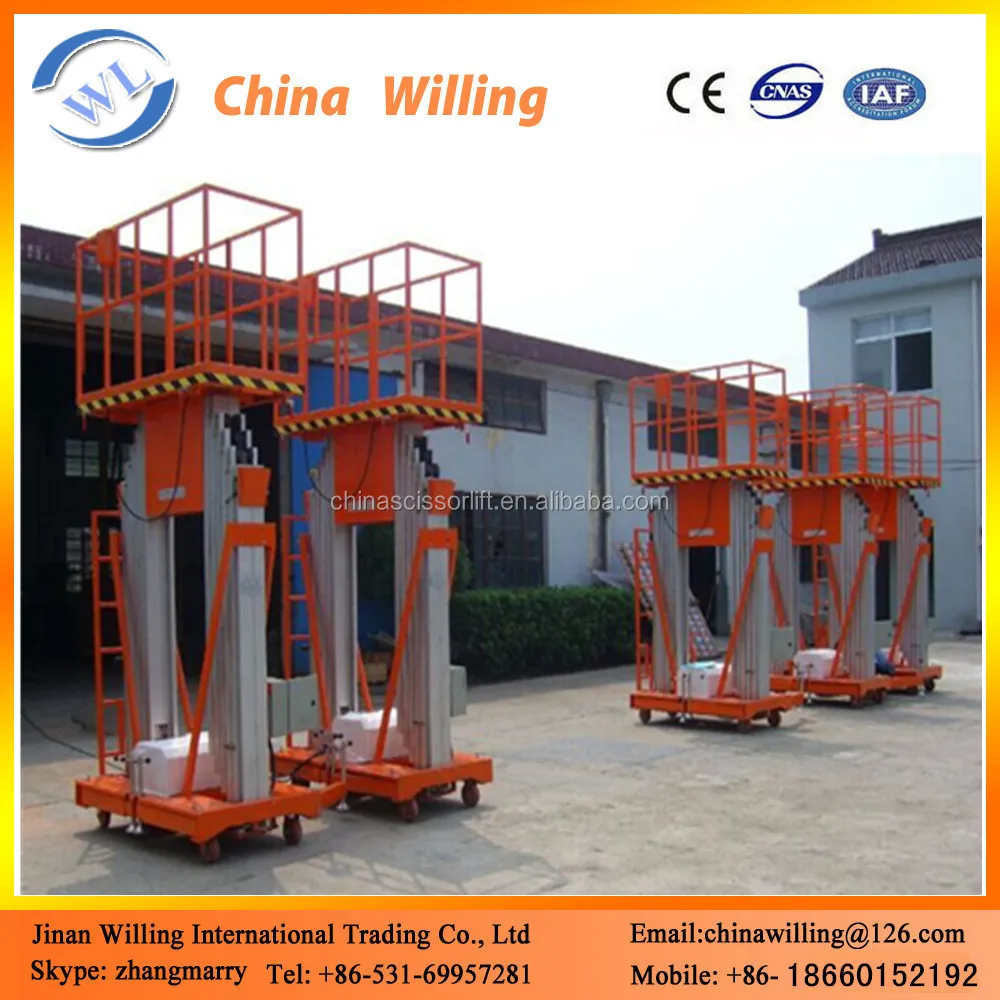 Teleskopik 12 M Platform Tangga Lift Hidrolik Man Lift Untuk Dijual ...