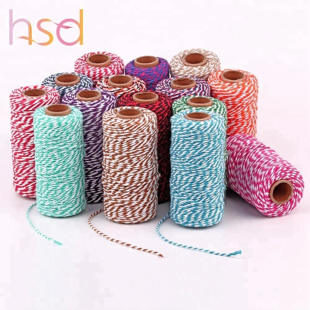 Wholesale Coloful Baker's Twine Double Color Cotton Twine For Christmas ...