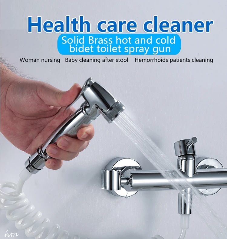 Semprotan Jet Toilet Lapisan Krom Terpasang di Dinding - Higienis & Modern