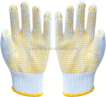 Pvc Diotted Cotton Glove/labour Protection Appliance - Buy Labour ...