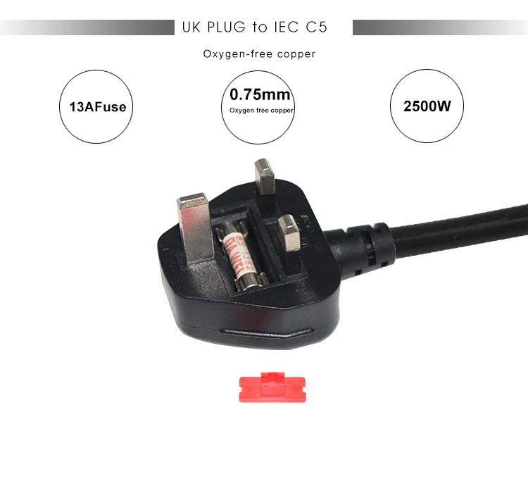 13A British IEC C5 Power Connector - Reliable UK Power Cord