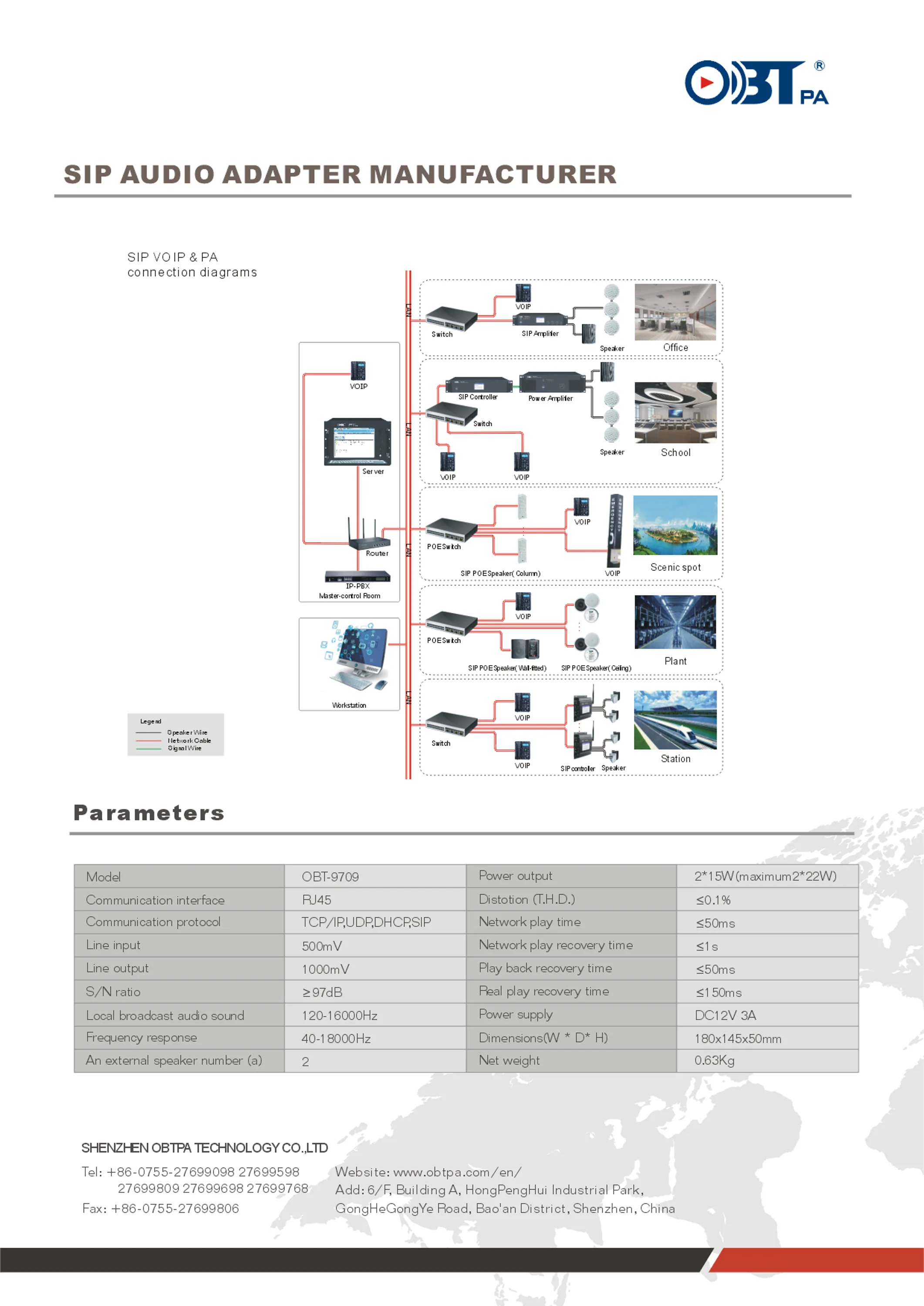 Sip Public Address Pa Background Music Bgm System Sip Audio Adapter Sip Ip Pas Wall Mount ...