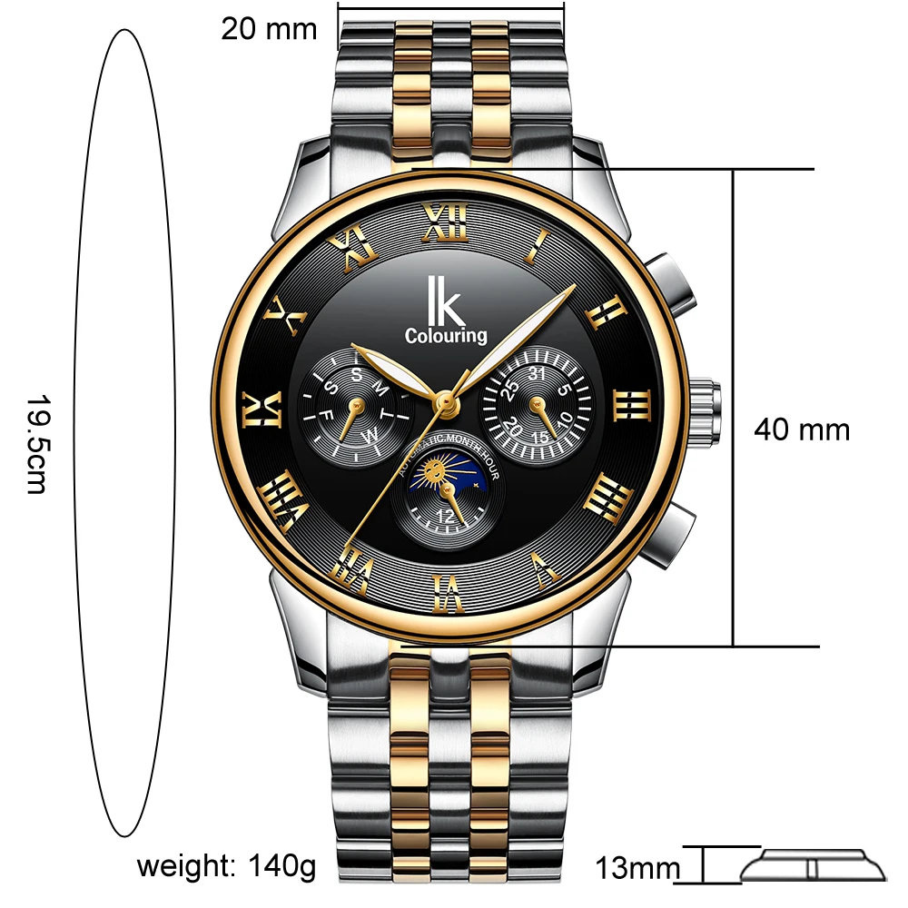 Ik Colouring K013 Men's Stainless Steel Band Luxury Brand Automatic ...