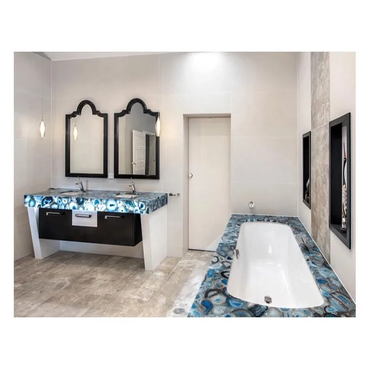 High End Building Material Blue Agate Marble Slab Wall Panel - Buy High ...