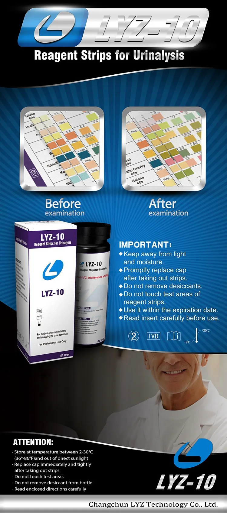 Home Diagnostic Precise Chemical Urinalysis Reagent Strip