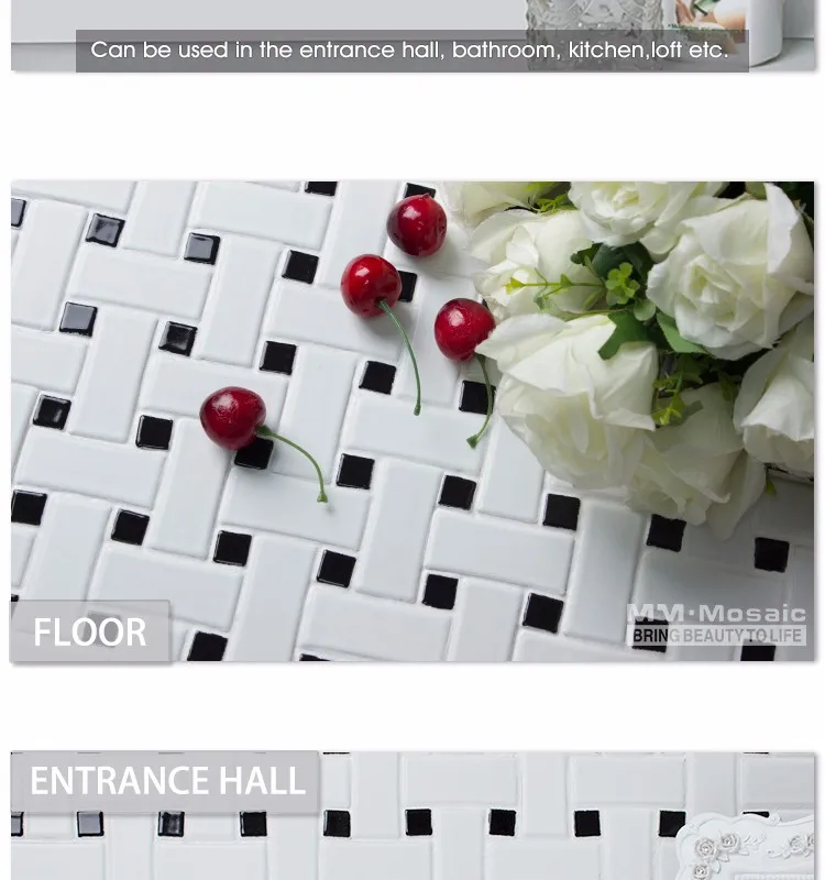 Mm-mosaic Basket Weave Matt Ceramic Mosaic Tile For Shower Floor - Buy ...