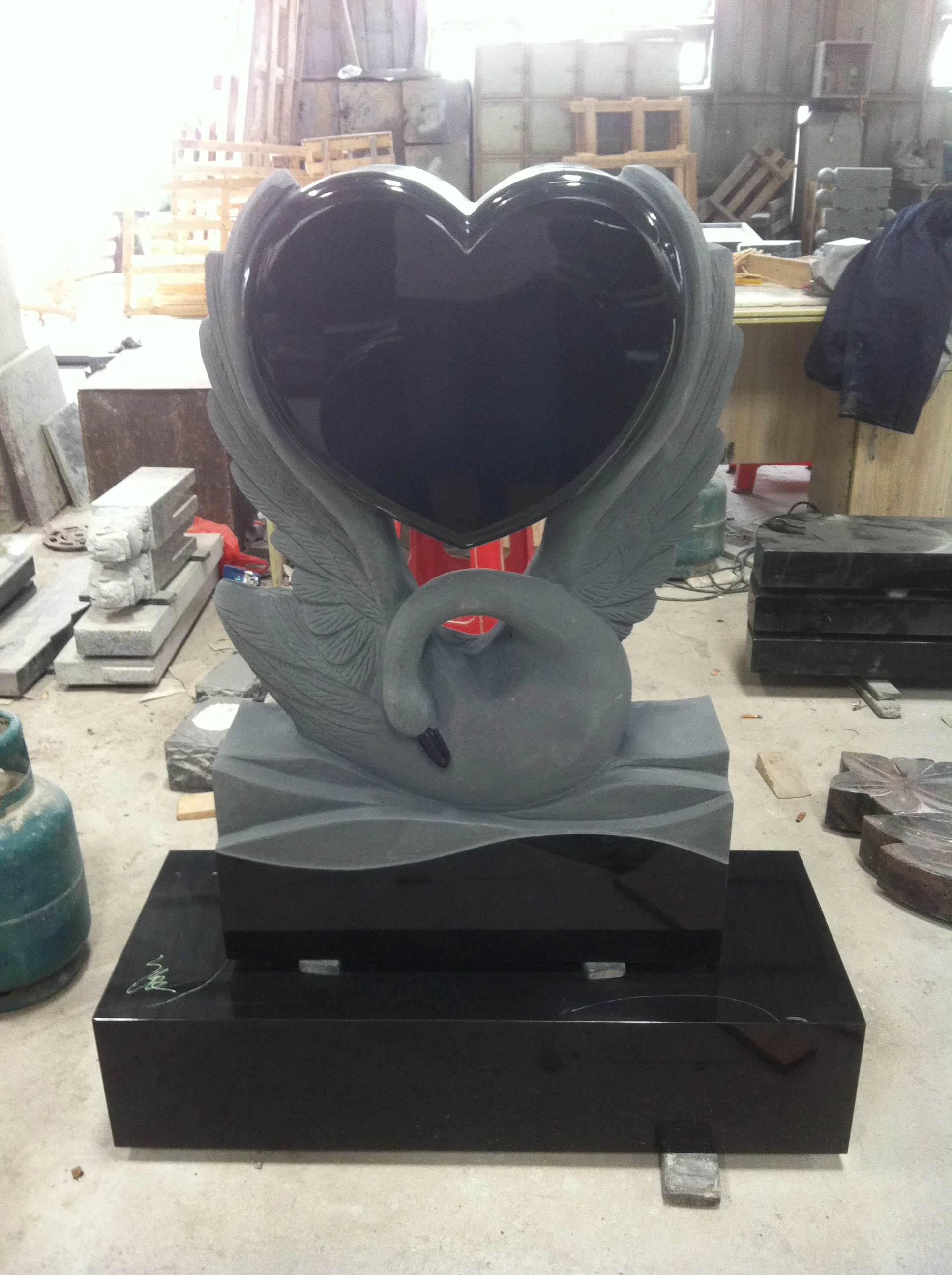 Heart Headstone Designs - Black Swan Granite Memorials