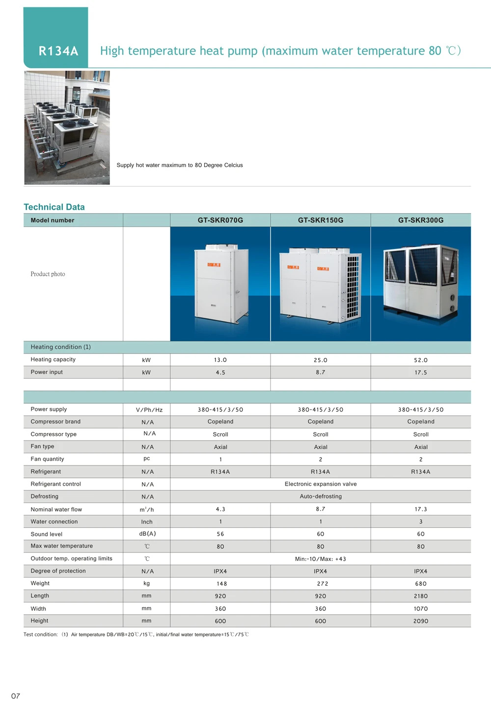 Max 80 Degree C air to Water Heat Pump High Temperature, air Source ...