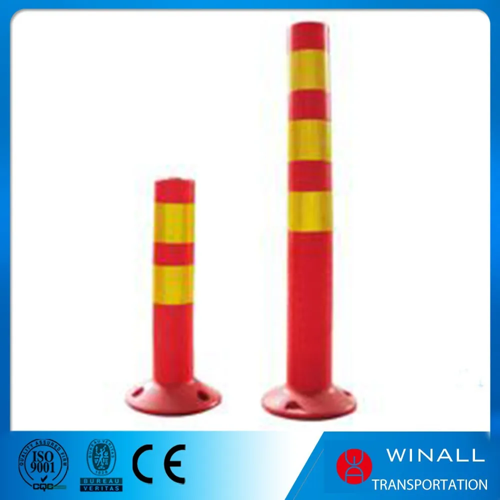 Flexible Plastic Driveway Bollards - 75cm Red Parking Lot Barrier Post ...