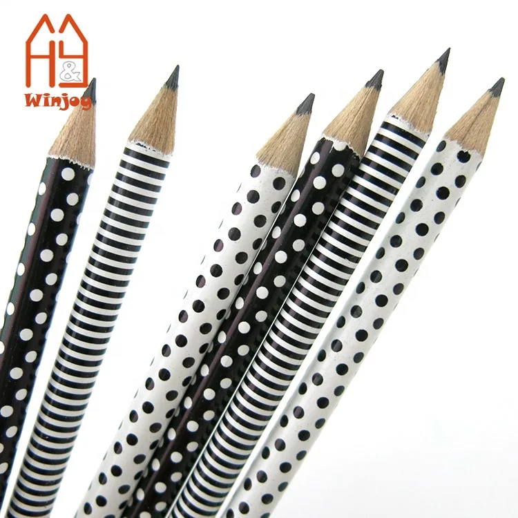7.5 Inch Stripe And Spots Wooden Hb Pencil For Students In Bulk - Buy ...
