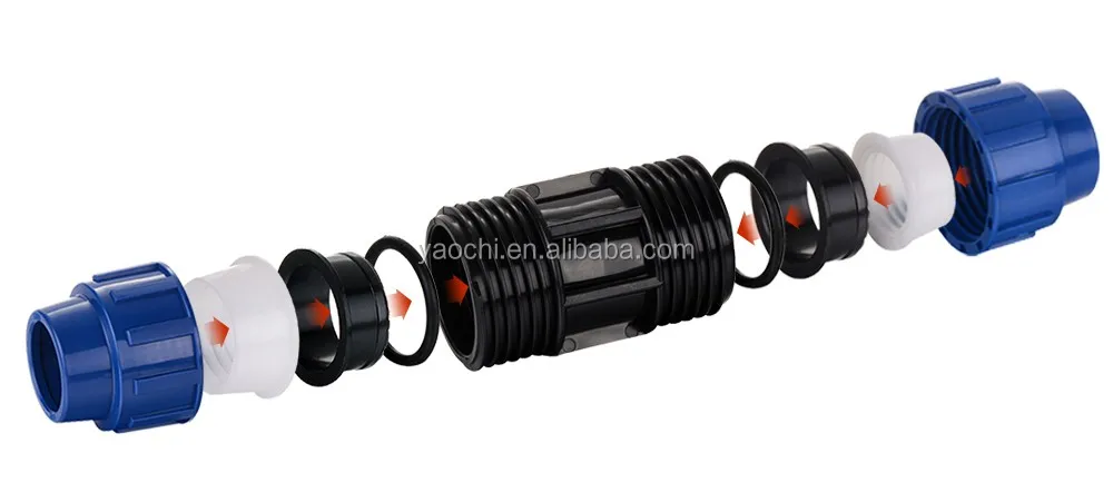 Pp Coupling Compression Plastic Pipe Fitting Quick Connect Water Pipe ...