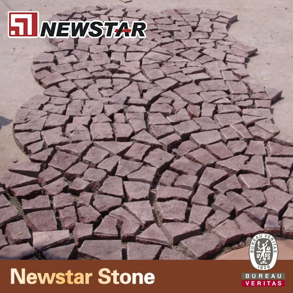 Red Granite Pavers For Drive Way And Parking Area,Fan Shape Granite ...