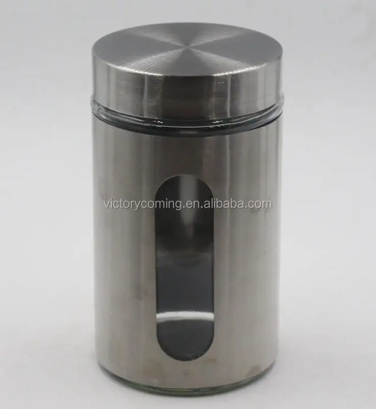 4 Piece Stainless Steel Canister Set With Windows - Buy 4 Piece ...