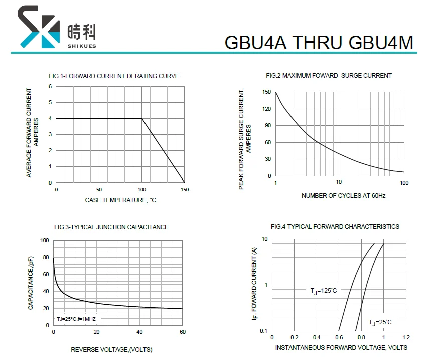 Silicon Bridge Rectifiers GBU402 GBU404 GBU406 GBU408 GBU410 Bridge ...